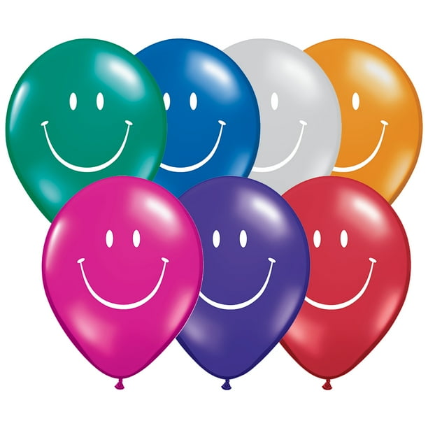 Qualatex Smile Face Jewel Tone 11" Latex Balloons, Assorted Colors, 50 ...