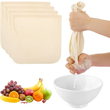 4 Pack Nut Milk Bag,Food Grade Nylon Nut Bag Strainer,Reusable Cheese ...