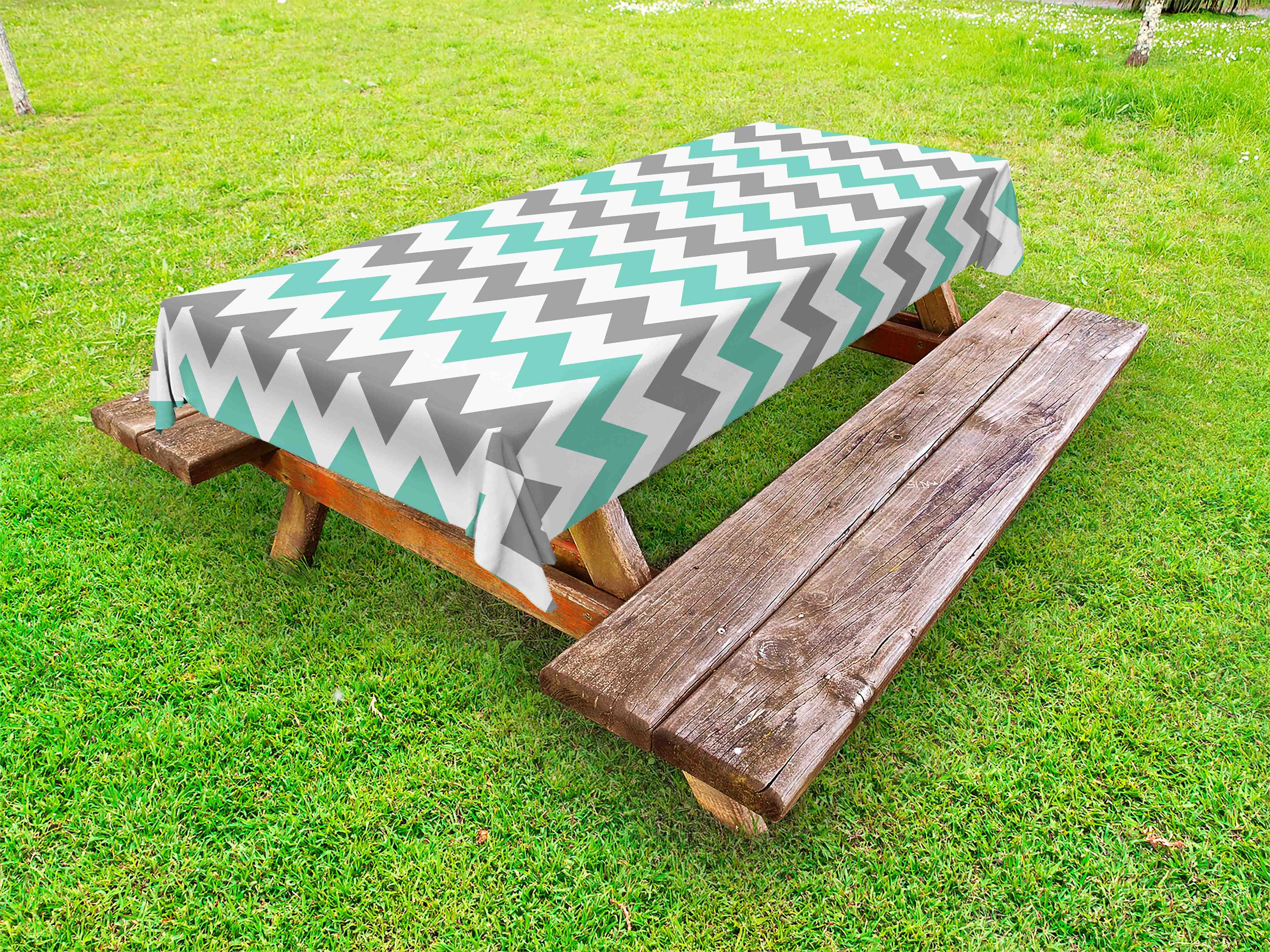 Chevron Outdoor Tablecloth, Chevron Pattern Geometric Wavy Zigzag ...