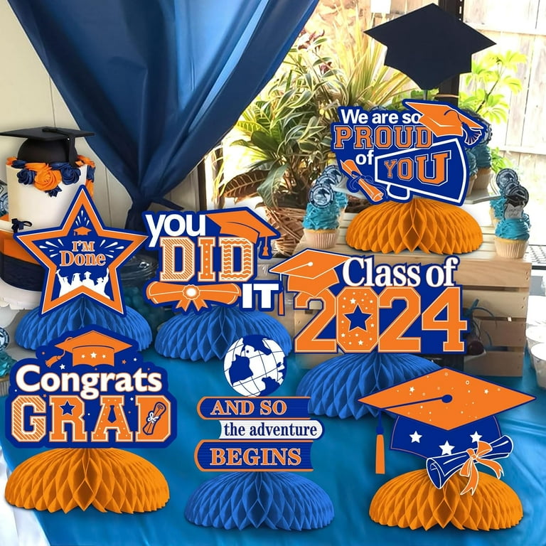 Orange And Blue Graduation Invitations Walmart