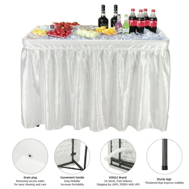 Costway Lightweight & Foldable 4ft Party Ice Table with Drain System ...
