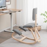 Gymax Ergonomic Kneeling Chair Upright Posture Polyester Support Chair ...