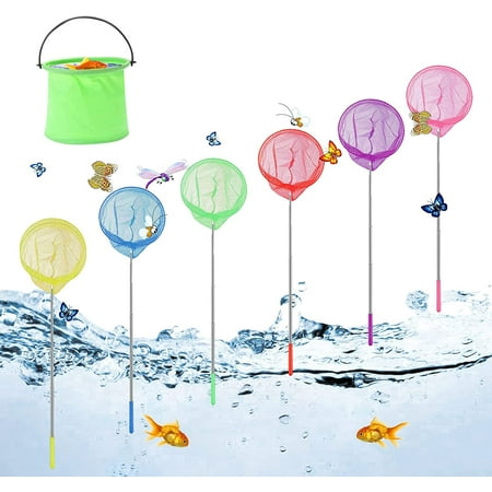 Kids Telescopic Butterfly Nets Extendable Butterfly Net 6 Pack Colorful ...