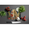 Finnish Spitz and Santa Claus Glass Cutting Board 12 in x 15 in ...