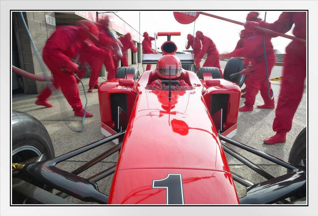 Pit Stop Team Working on a Formula One Racing Car Photo Photograph ...