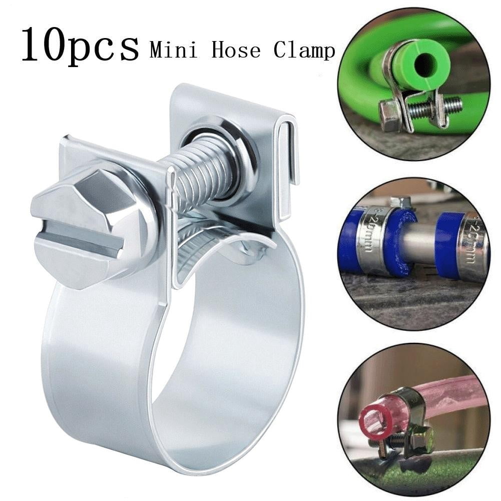 Yost Pipe Clamps 50-Pack Mini Hose Clips - Small Nut & Bolt Clamps For ...