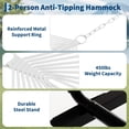 Kicctian 2 Person Hammock with Stand, Portable Double Hammock with 450 ...