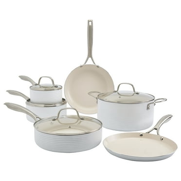 Beautiful 10 PC Cookware Set, Sage Green by Drew Barrymore - Walmart.com