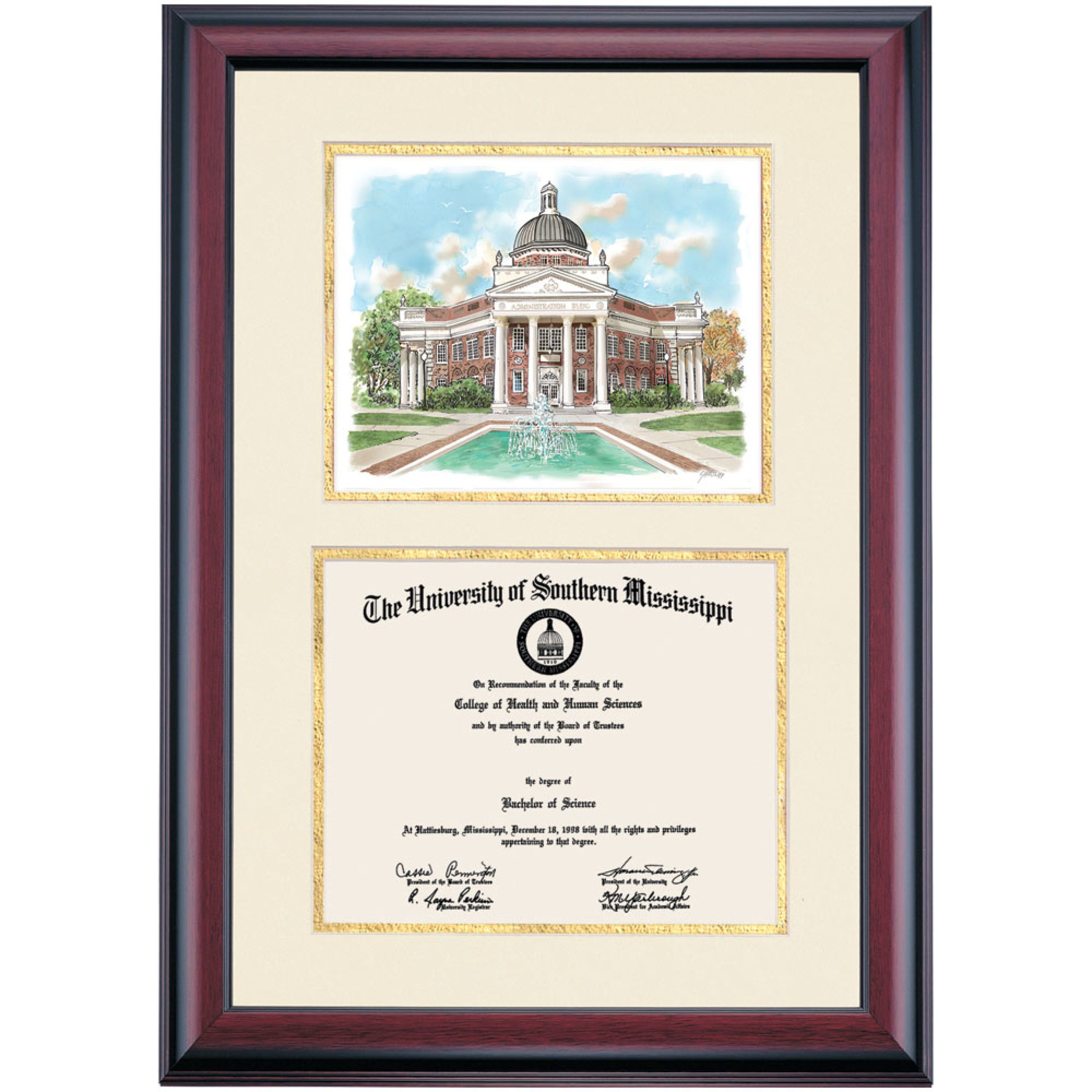 OCM Diploma Frame for The University of Southern Mississippi, Ivory ...