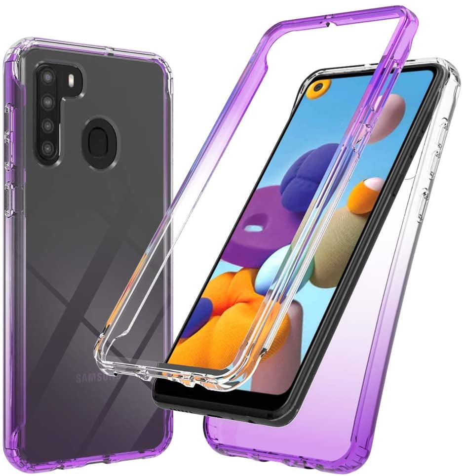 Phone Case for Samsung Galaxy A21, Rugged Clear Heavy Duty Bumper ...