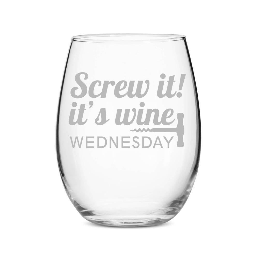Screw It It's Wine Wednesday Stemless 15 oz Wine Glass - Walmart.com