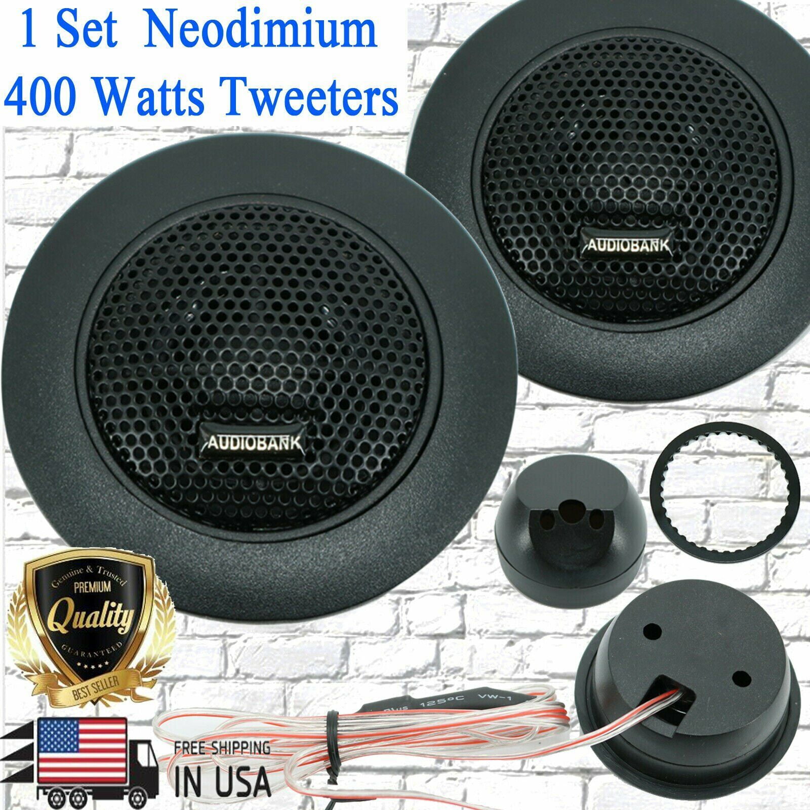 PAIR AB-TW210 400 Watts 4 Ohm Neodimium Car Audio Tweeter Mylar ...