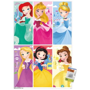 Disney Princess - Grid Wall Poster, 22.375" x 34", Framed - Walmart.com