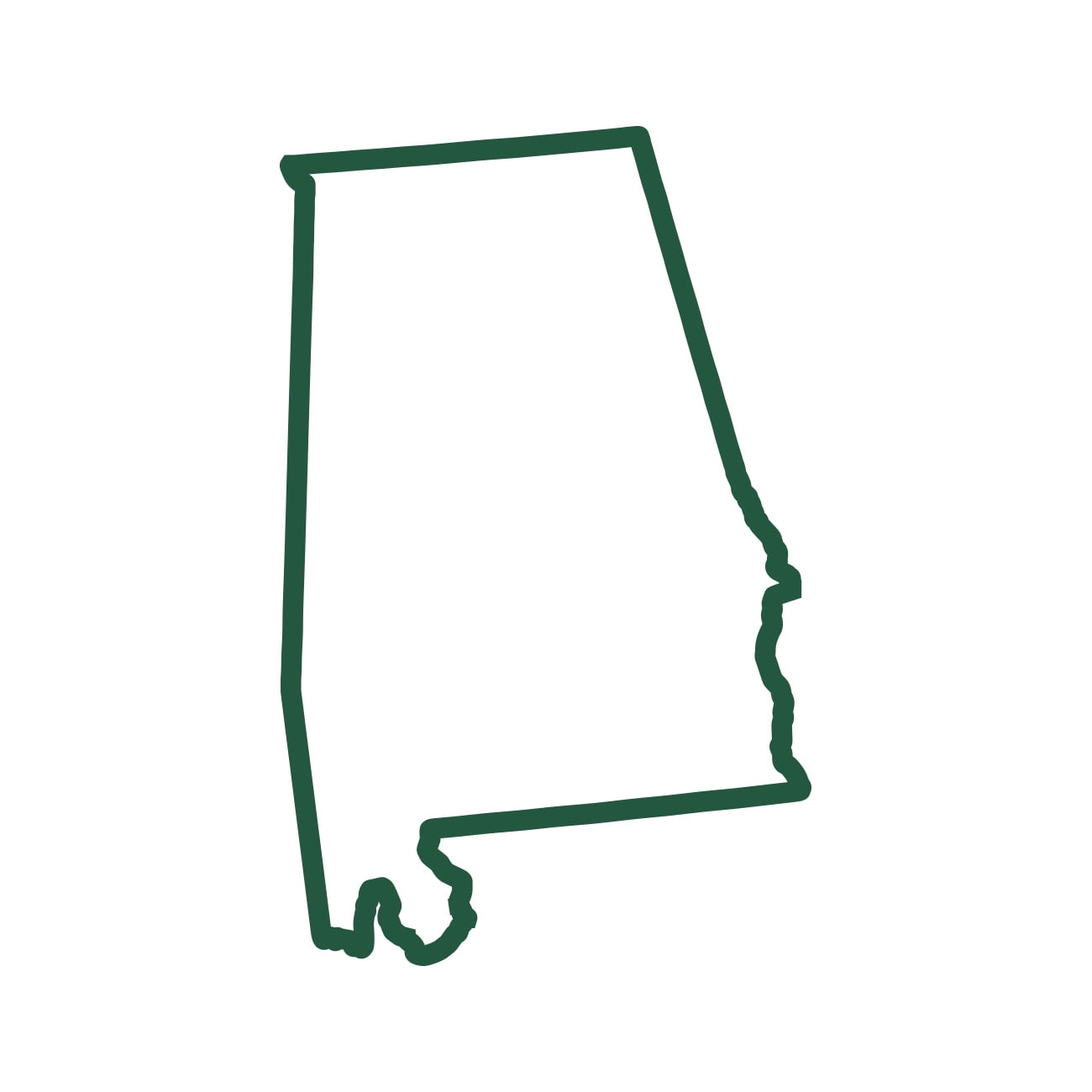 Alabama Outline Sticker Decal Die Cut - Self Adhesive Vinyl ...