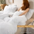 Free Shipping Xege 3 Pieces Fluffy Plush Duvet Cover Set Solid Luxury