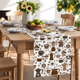Coffee Maker Beans Cups Cake Table Runner 72 Inch Long Coffee Time ...