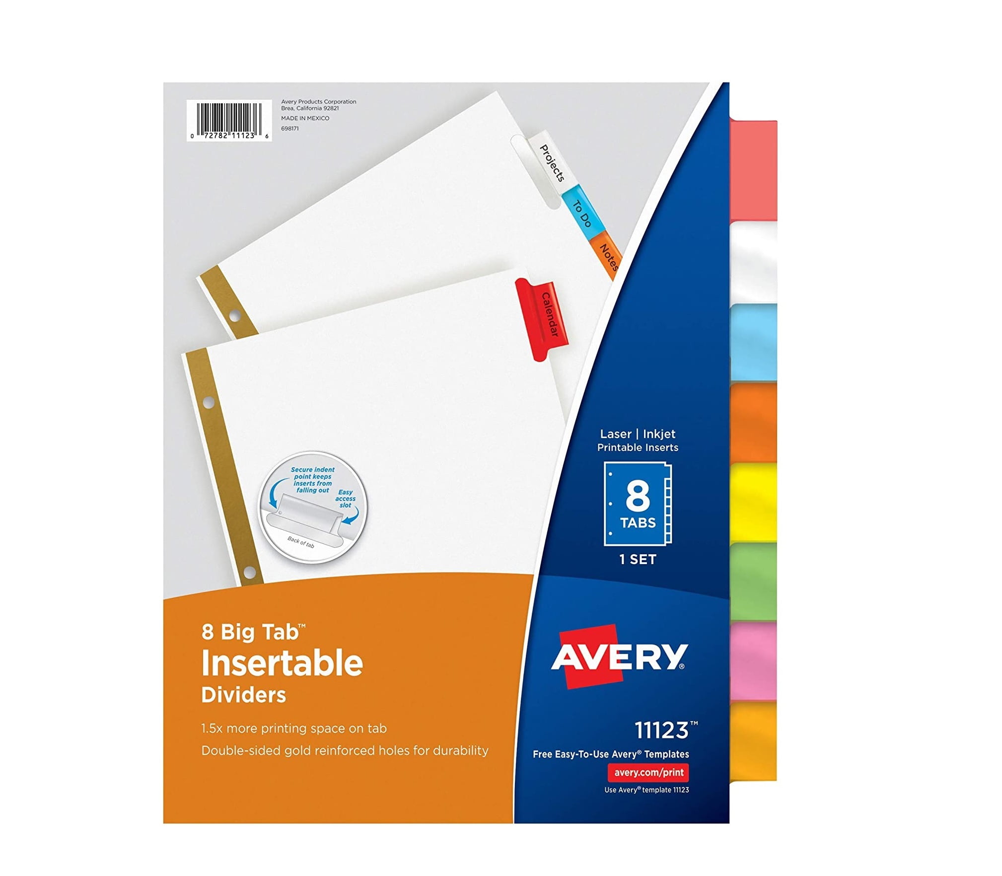 Separador Insertable con pestañas Multicolor 8 Separadores Avery 11123 ...