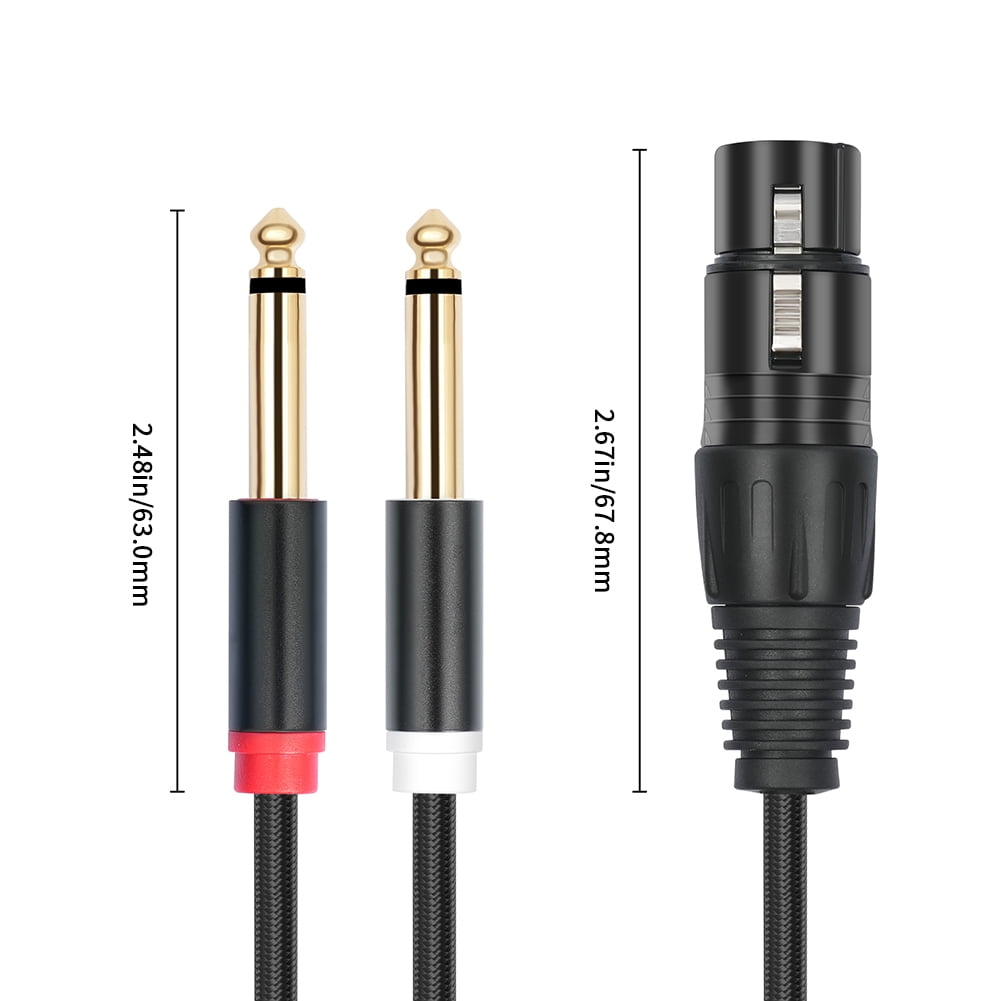 Cable de micrófono XLR de 1/2/3M a doble conector Mono TS de 635mm ...