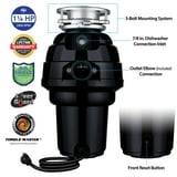 Eco Logic 1-1/4 HP Garbage Disposal, Includes White Sink Flange 10-US ...
