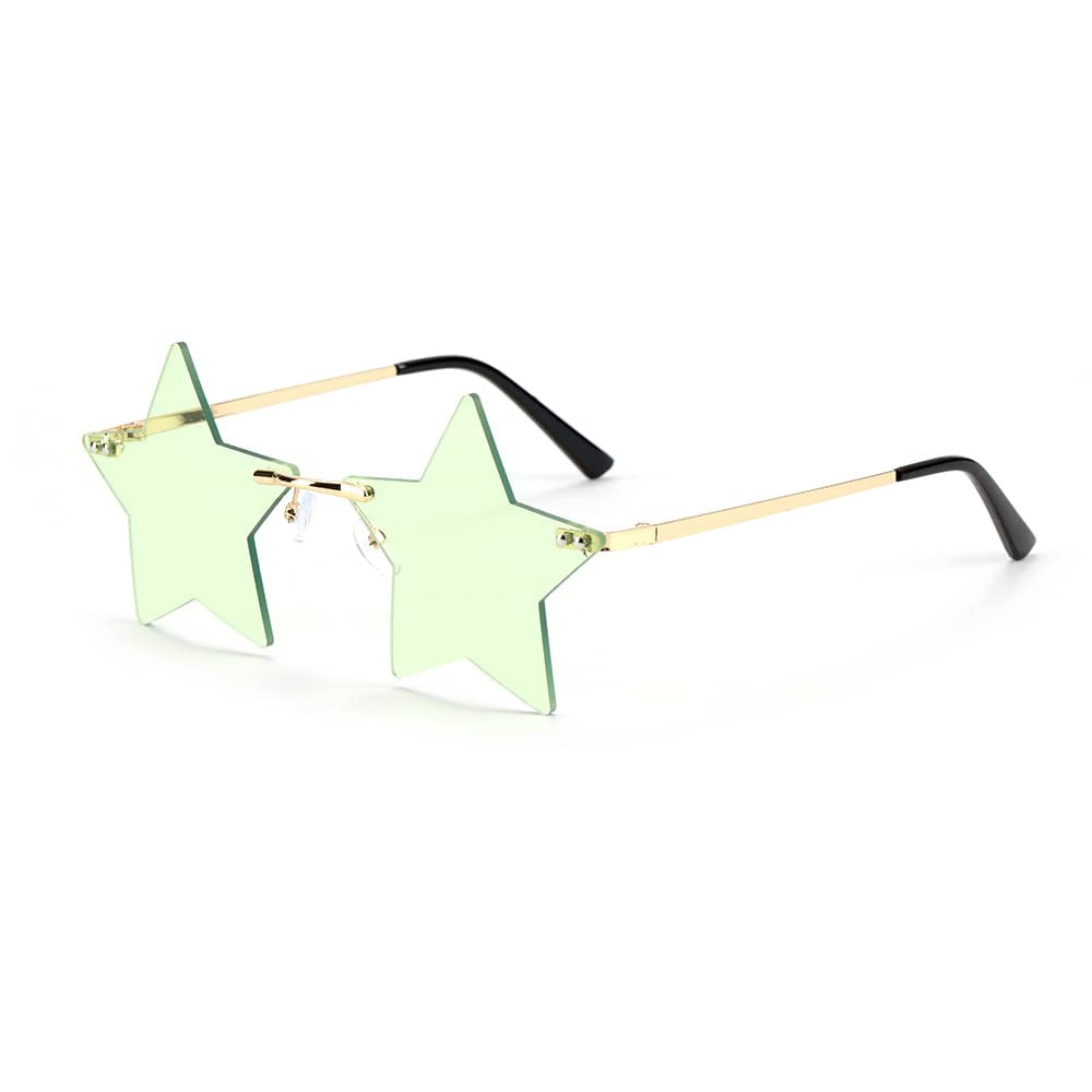 Rimless Star Shape Sunglasses Trendy Sun Glasses for Women Men Party ...