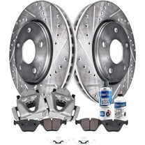 Detroit Axle - Front Rear Drilled & Slotted Rotors Ceramic Brake Pads ...