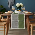 Black Stripes Cotton Linen Table Runner Green Japanese Style Striped ...