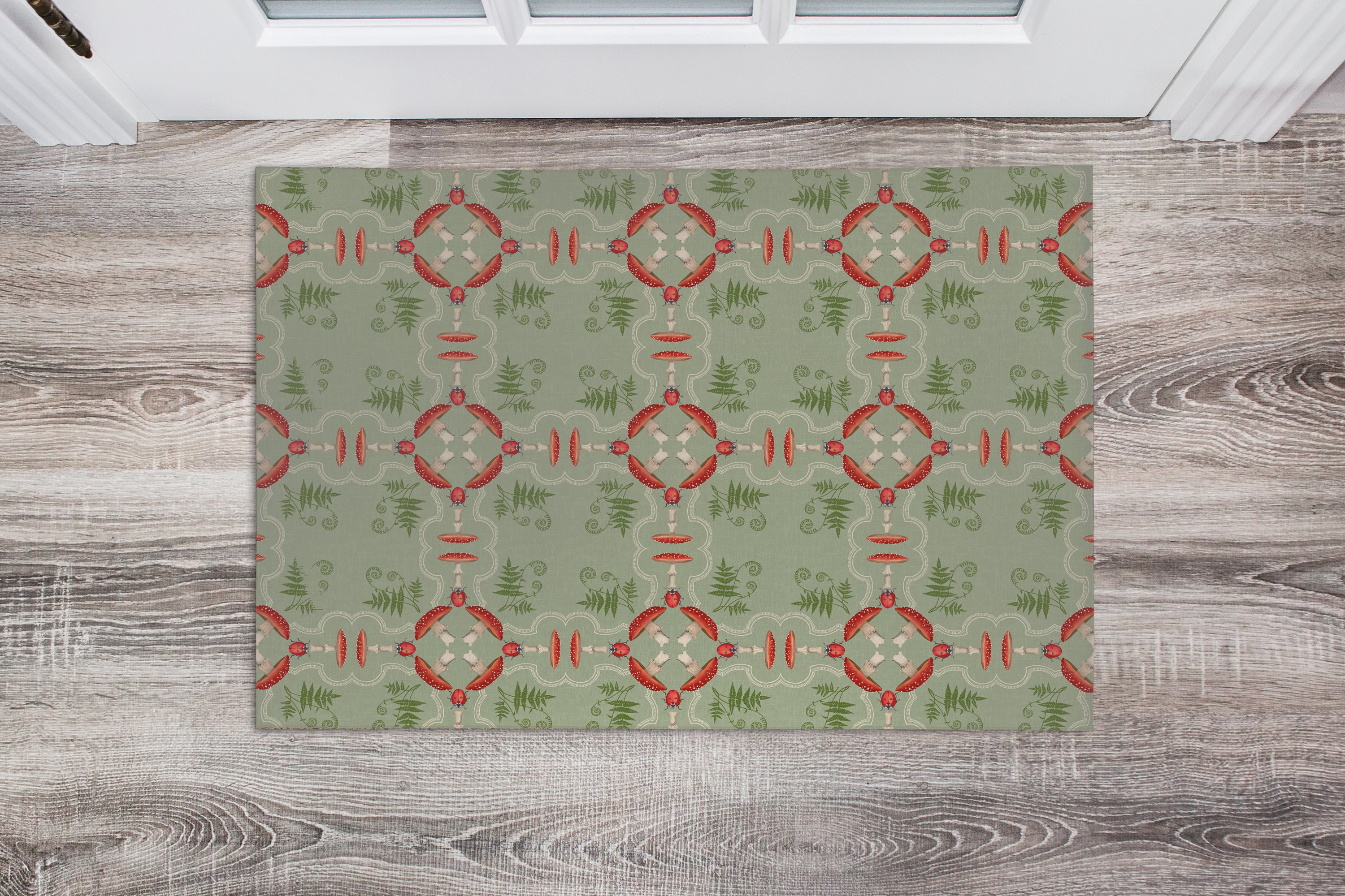 MUSHROOM TILE SAGE SQUARE Indoor Floor Mat By Kavka Designs - Walmart.com