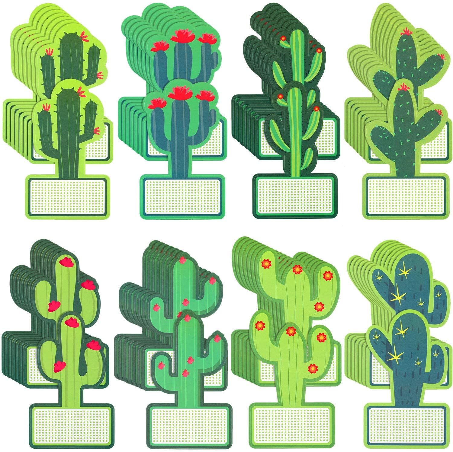 64 Pieces Cactus Cutouts Bulletin Board Decor Cactus Name Tags Stickers ...