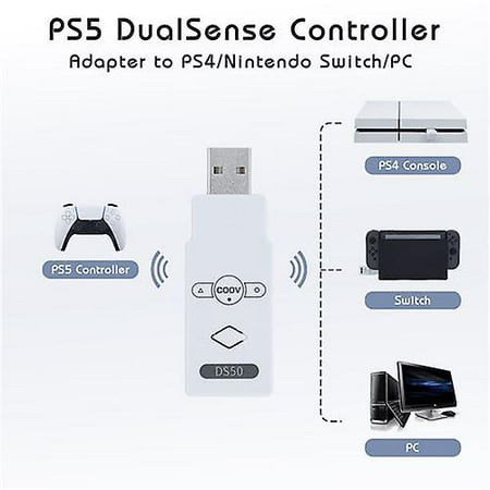 Coov Ds50 Wireless Gamepad Bluetooth Adapter Converter Ps5 Controller ...