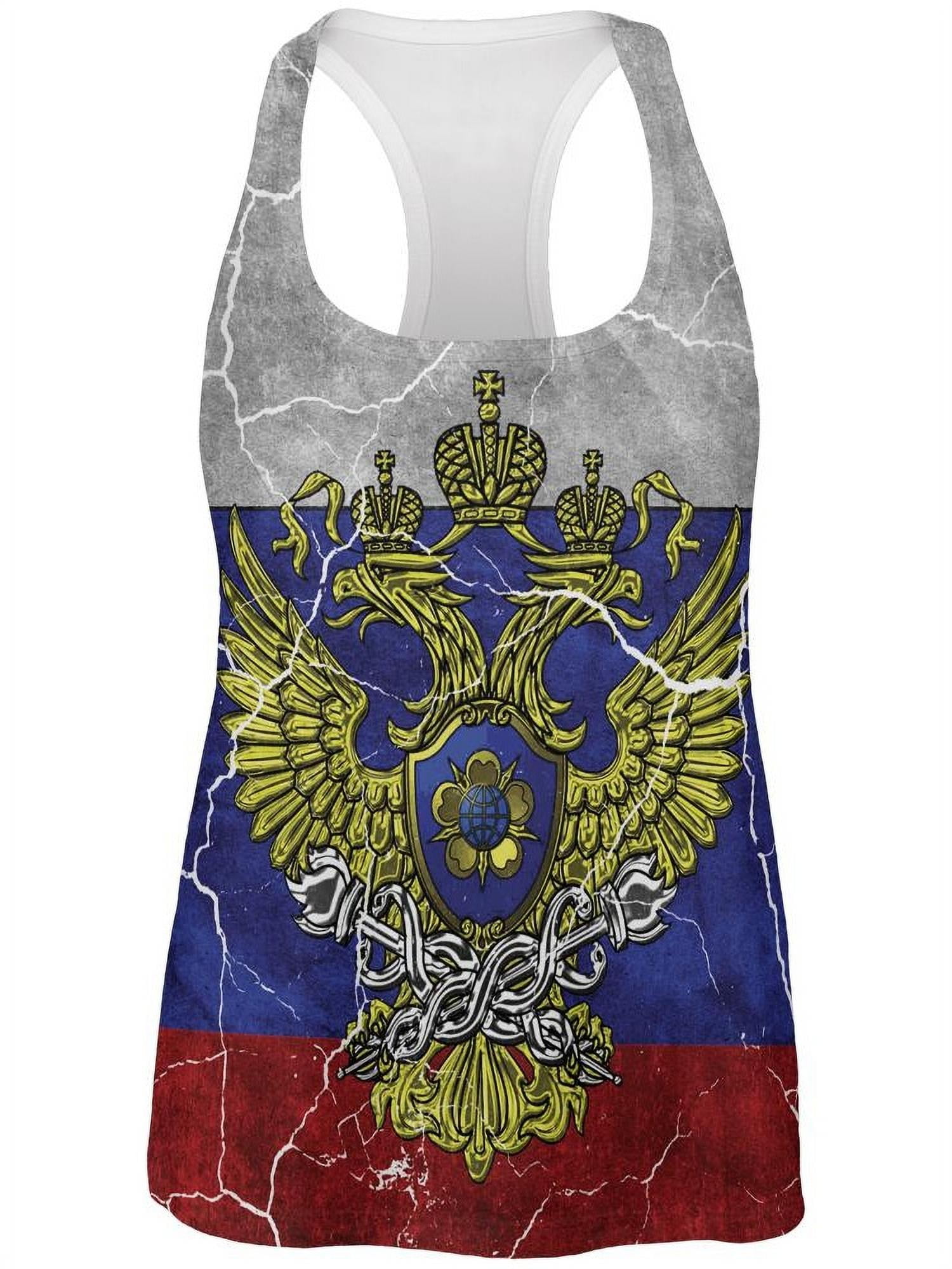 Distressed Russian Imperial Flag All Over Womens Work Out Tank Top ...