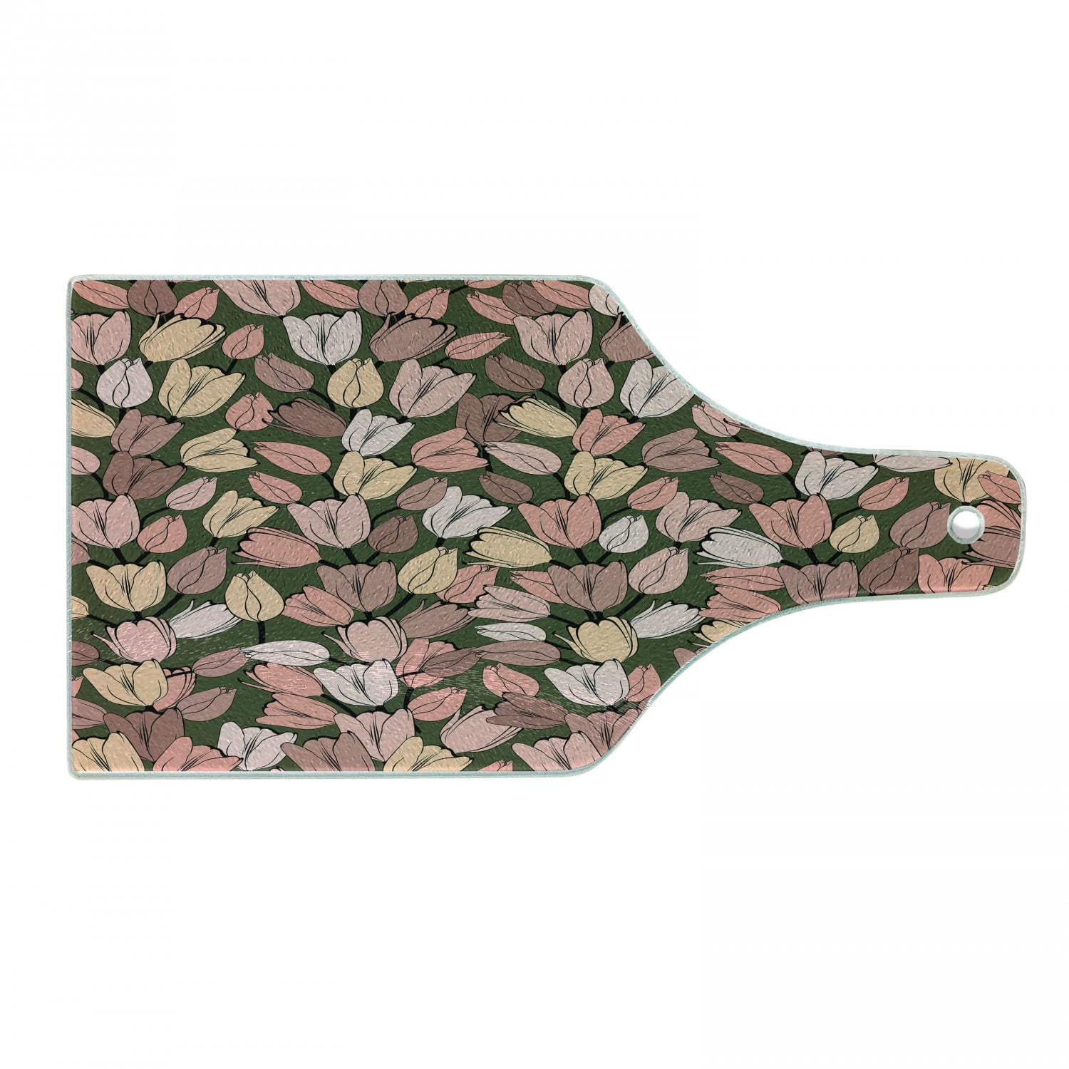 Flower Cutting Board, Pattern with Retro Tulips Springtime Garden Park ...