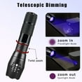 2 IN 1 LED Flashlight UV + white Zoomable LED Flashlight Detection Lamp ...
