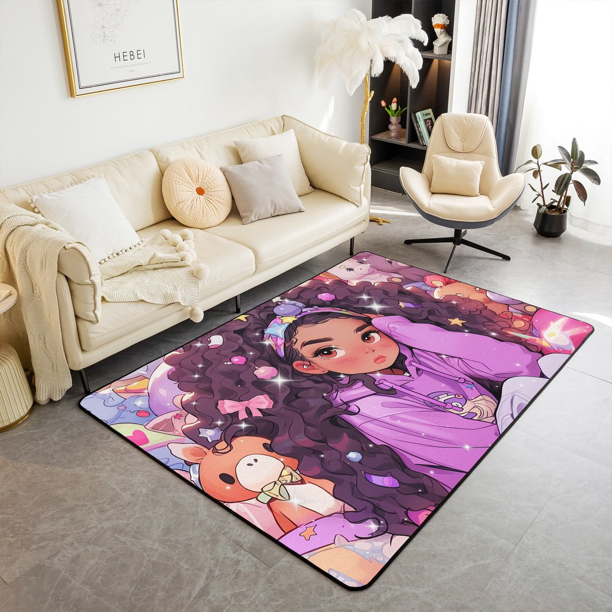Click here for Yst Black Girls Area Rug Afro Girl 3x5 Rug For Gir... prices