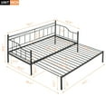 Twin Size Extendable Daybed with Trundle, Extending Metal Sofa Bed ...