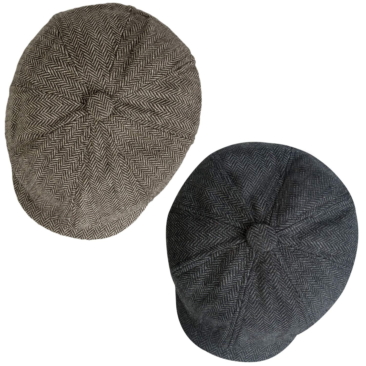 2 Pack Newsboy Hats for Men Classic 8 Panel Wool Blend Ivy Hat ...