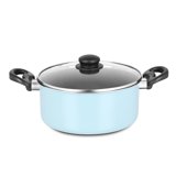 Mainstays 7 Piece Non-Stick Cookware Set Aluminum Mint, Dishwasher Safe ...