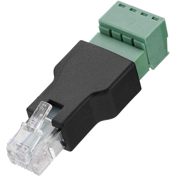 RJ11 Screw Terminal, Ethernet Connector RJ11 6P4C Male to 4 Pin Screw ...