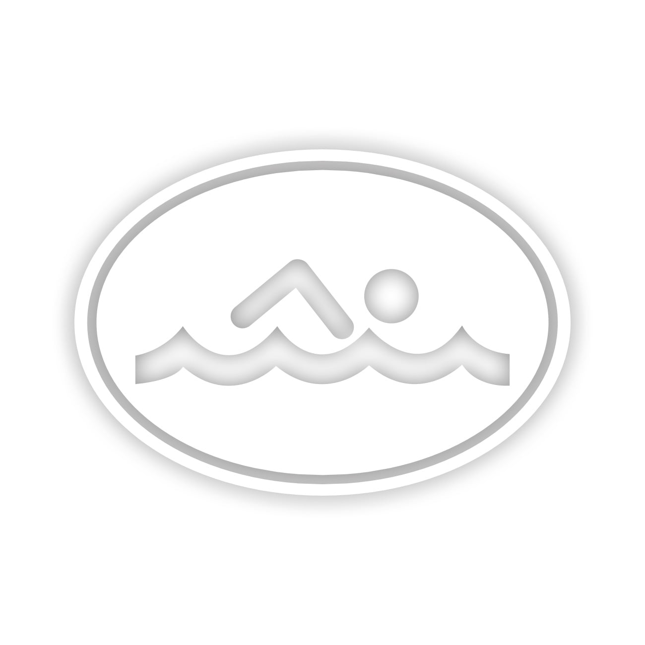 Oval Swimming Sticker Decal Die Cut - Self Adhesive Vinyl ...