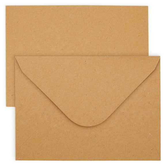 100 Pack A6 Kraft Paper Envelopes, V-Flap Envelope - Ideal for ...
