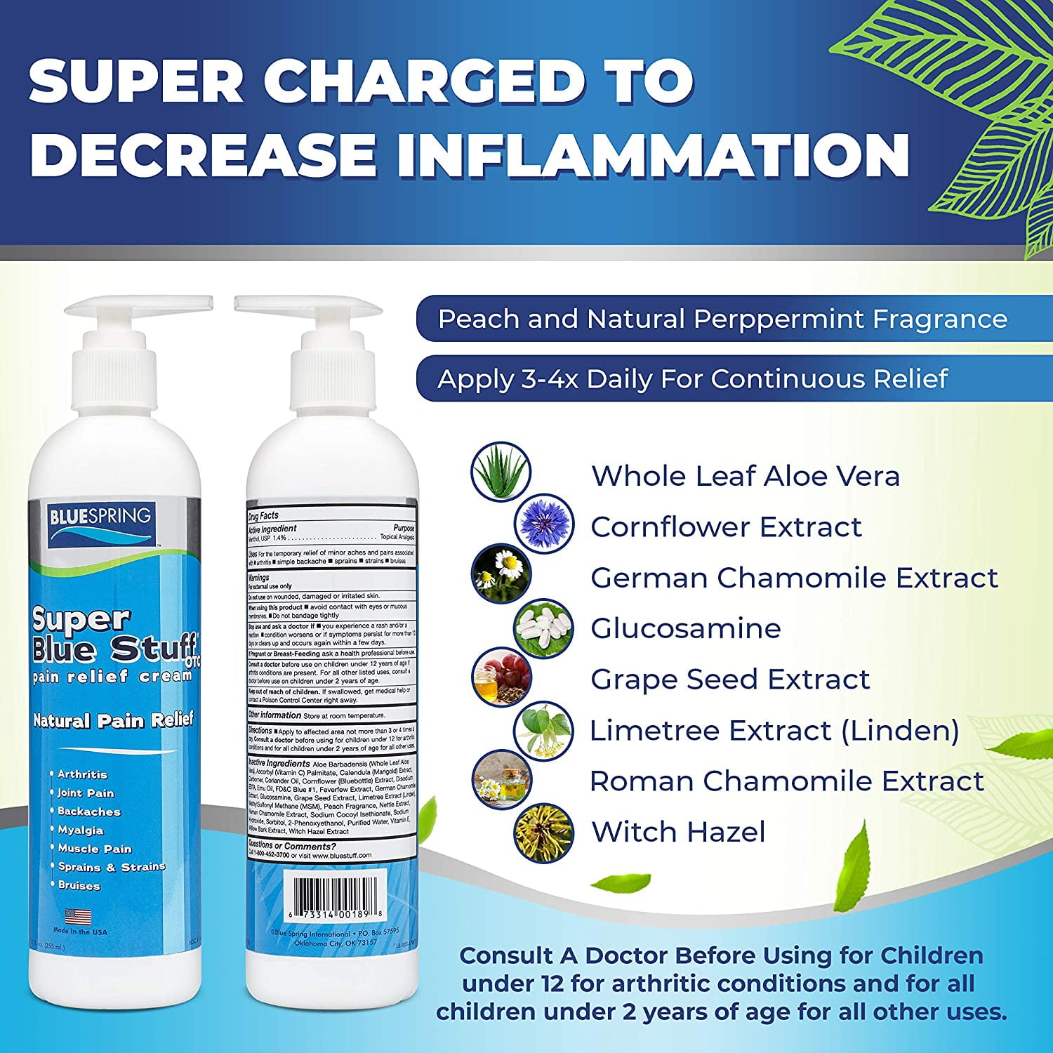 Buy Blue Spring Super Blue Stuff: Natural Pain Relief Cream with Emu ...