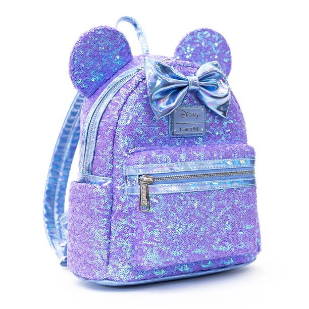 Loungefly - Disney Minnie Mouse Purple Sequin Celebration Mini Backpack ...