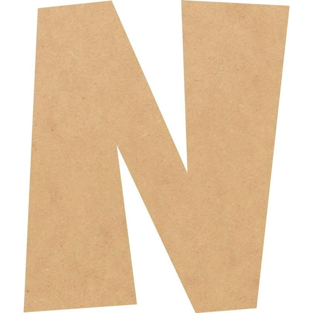 Unfinished Bold Wood Letter N, Craft Alphabet 6'' Tall MDF Wall Décor ...