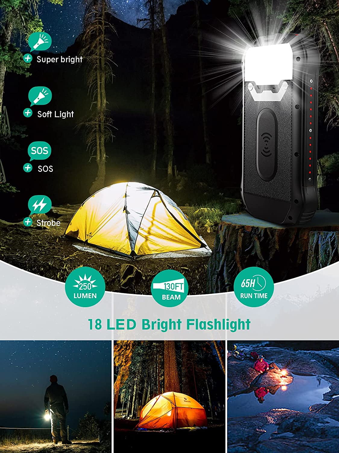 Buy Power Bank 26800mAh, Waterproof Portable Charger with 4 Outputs ...