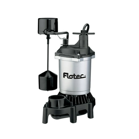 Flotec 1/3 hp 3000 gph Thermoplastic Submersible Pedestal Sump Pump ...