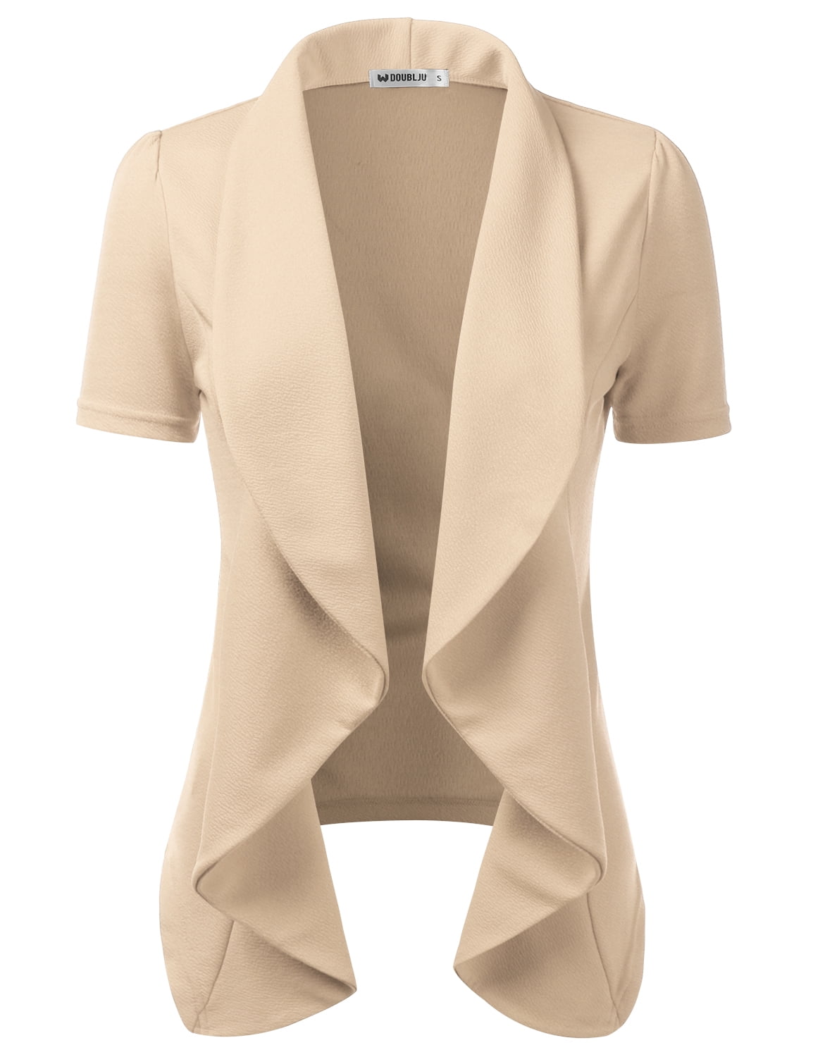 Doublju Women's Short Sleeve Open Front Draped Blazer - Walmart.com
