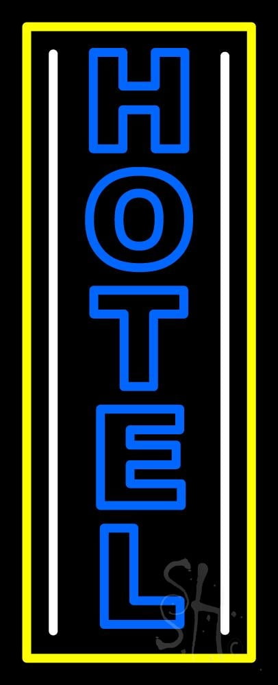 Vertical Blue Double Stroke Hotel 1 LED Neon Sign 24 x 10 - inches ...