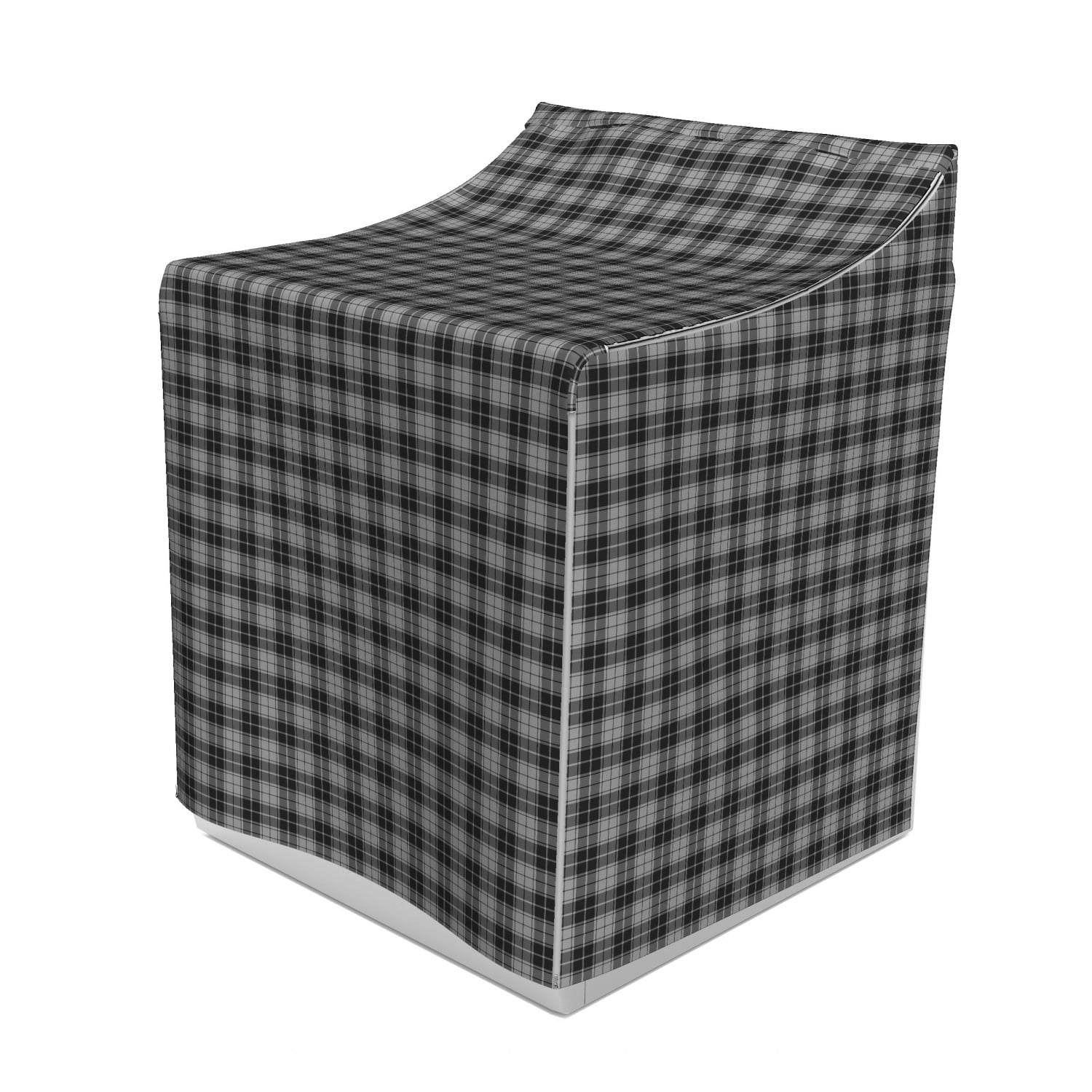 Grey Plaid Washer Cover, Classy Gingham Design Grayscale Monochrome ...