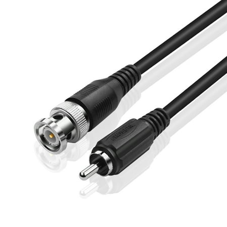 BNC to RCA Adapter Cable (6FT) - BNC Male To RCA Male RG59U 75 ohm Coaxial Composite Video ...