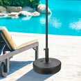 Abble 80 lbs Patio Umbrella Base Heavy Duty HDPE Circular Water and Sand Fillable Umbrella Stand ...