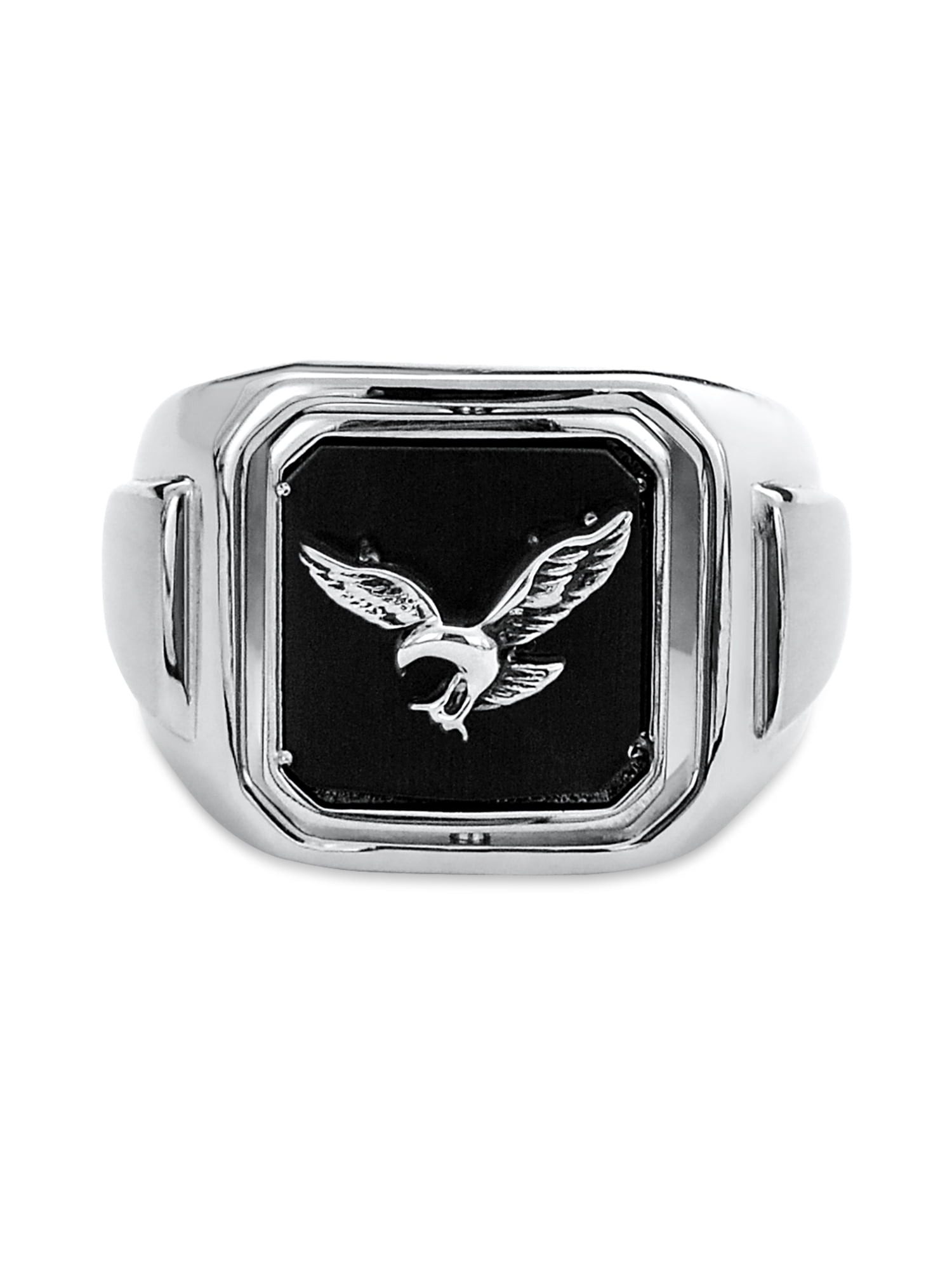 316L Stainless Steel Black Cubic Zirconia Eagle Reversible Ring Size 10 ...